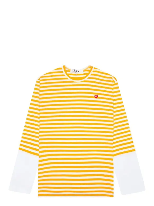 Play Comme Des Garcon Stripe T-shirt - Yellow