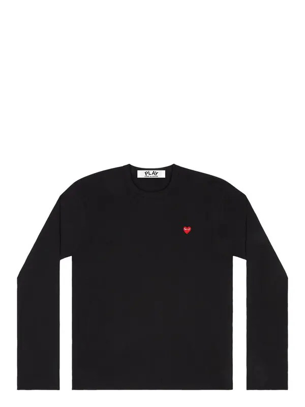 Play Comme Des Garcon Small Heart Long-sleeve T-shirt - Black