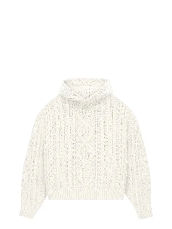 Fear Of God Cable Knit Hoodie - Cream