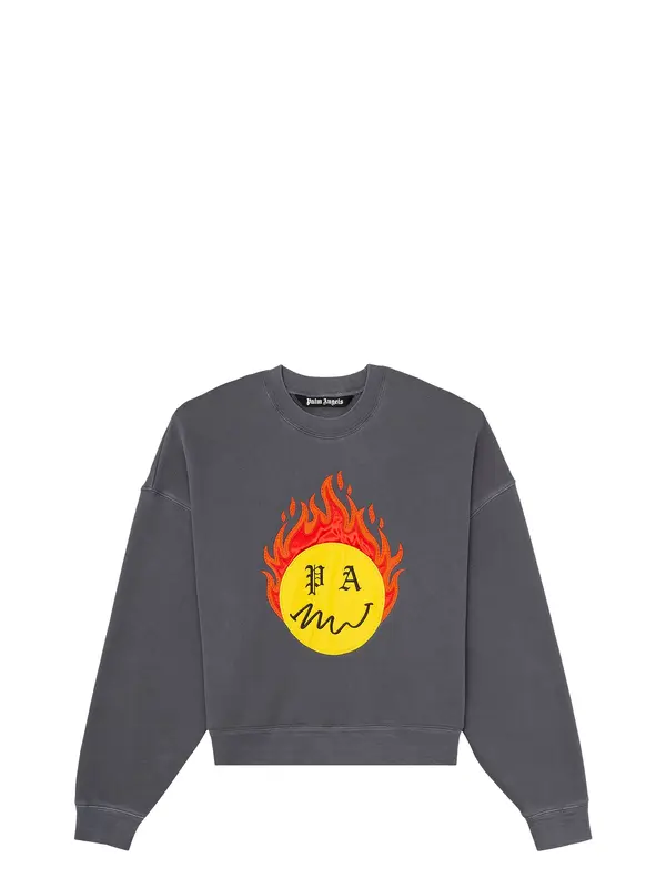 Palm Angels Burning Head Crewneck - Black