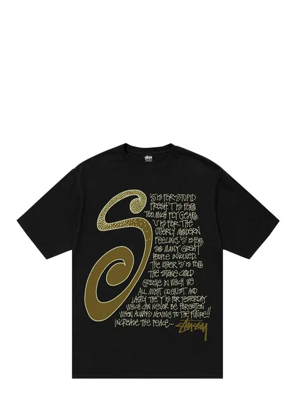 StÜssy Talk Pigment Dyed Tee - Black