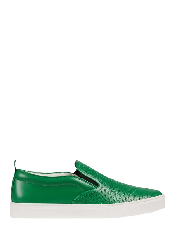 Gucci Gg Embossed Slip-on Loafers - Green