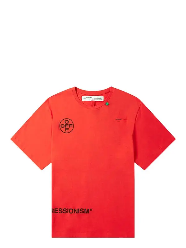 Off-White Impressionism Diagonal Stencil Tee - Red