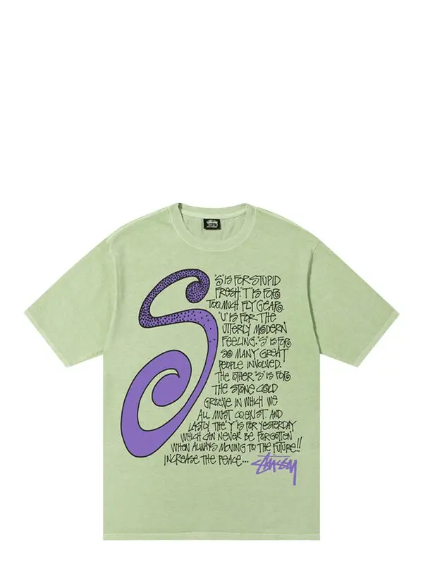 StÜssy Talk Pigment Dyed Tee 'sage - Green