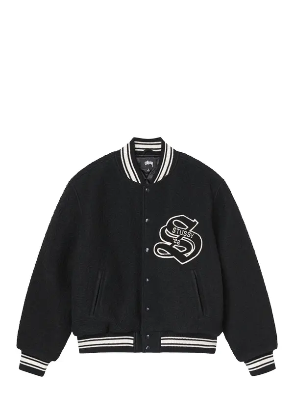 StÜssy Casentino Wool Varsity Jacket - Black