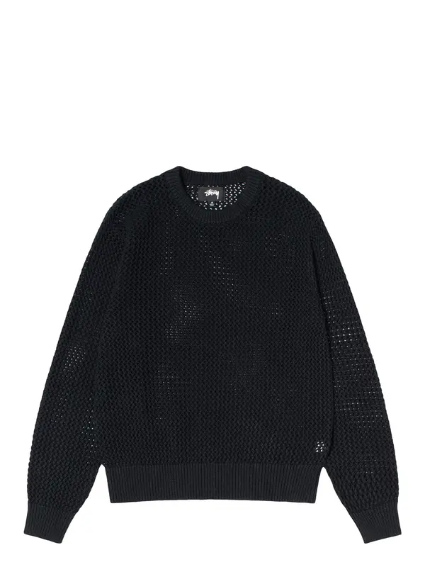 StÜssy Pigment Dyed Loose Gauge Sweater - Black