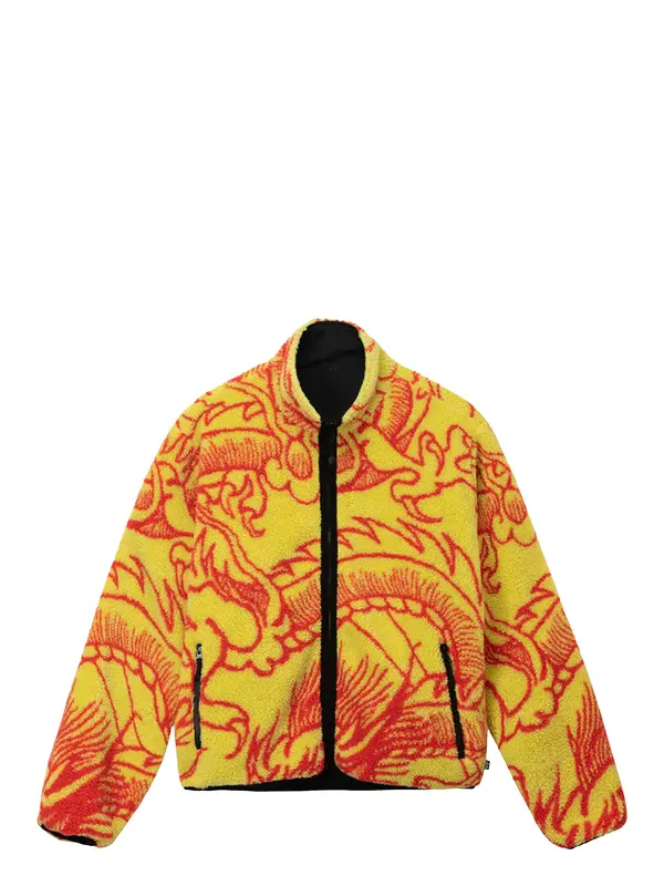 StÜssy Dragon Sherpa Jacket - Yellow
