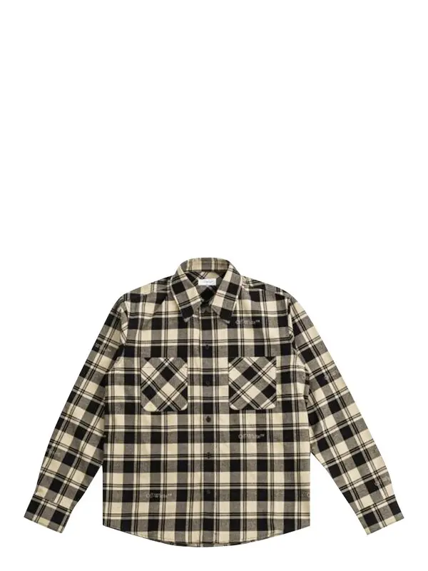 Off-White Check Flannel Shirt 'beige/black - Tan