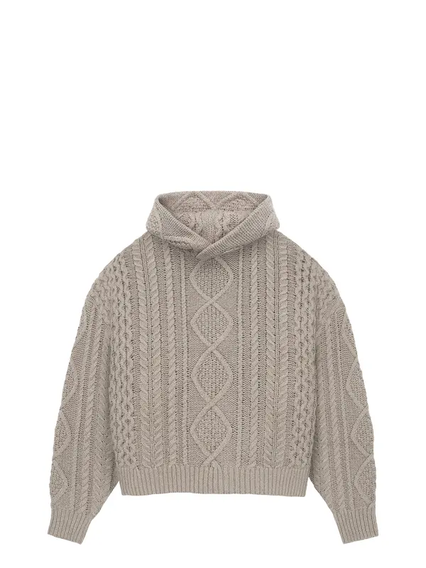 Fear Of God Cable Knit Hoodie - Brown