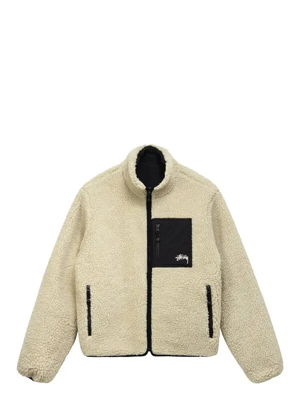 StÜssy 8 Ball Sherpa Jacket - Cream