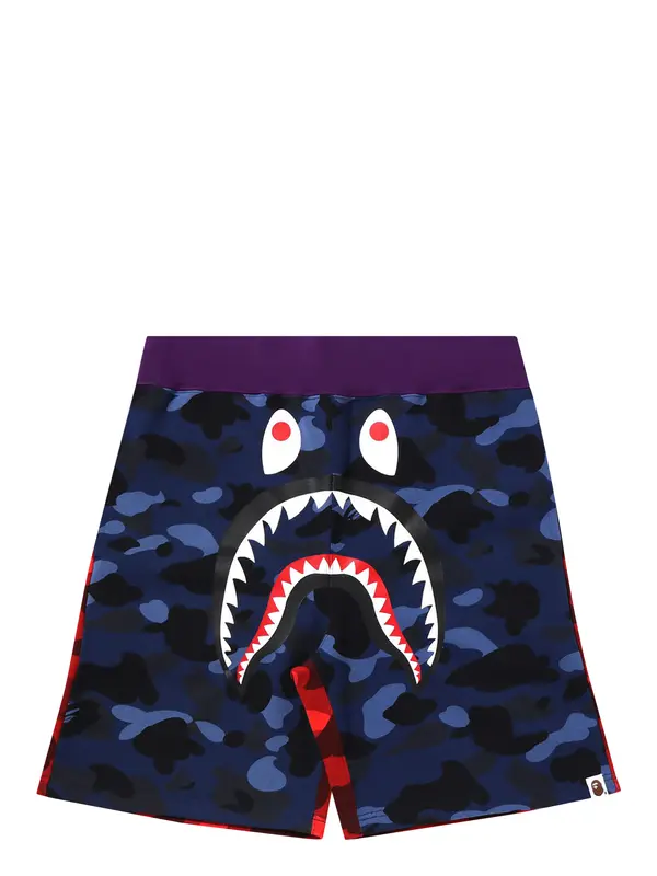 BAPE Crazy Camo Shark Sweat Shorts - Blue