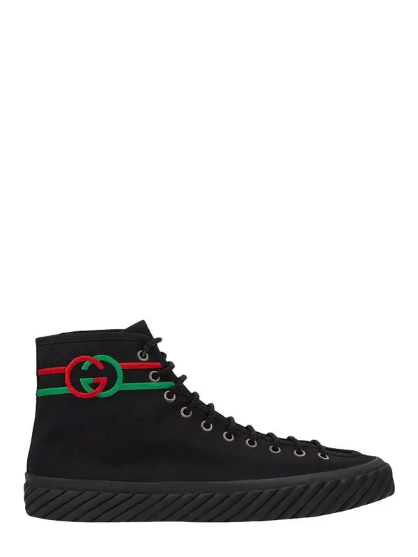 Gucci Interlocking G High Top Sneakers - Black