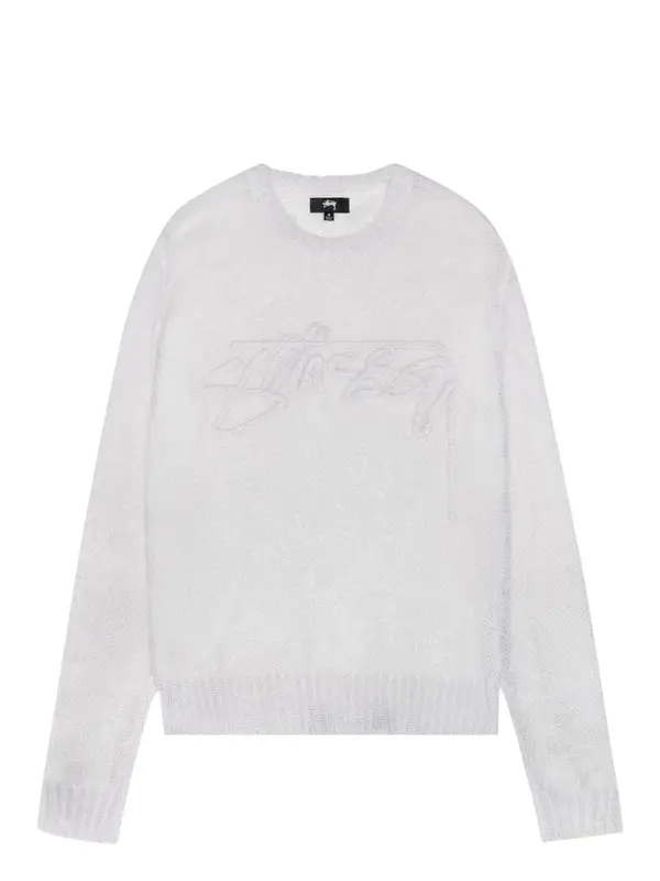StÜssy Loose Knit Logo Sweater - White