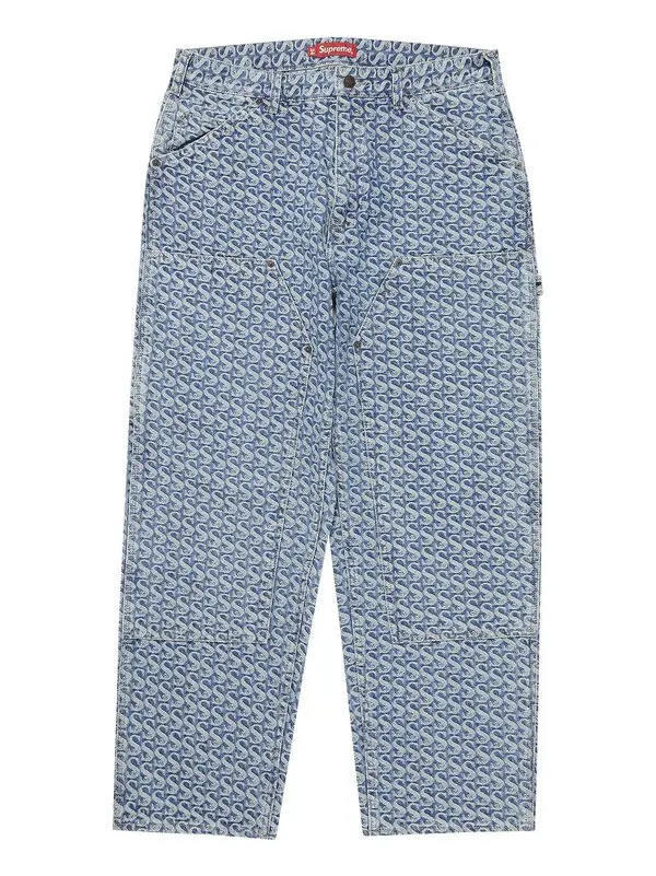 Supreme Monogram Double Knee Painter Pant - Blue