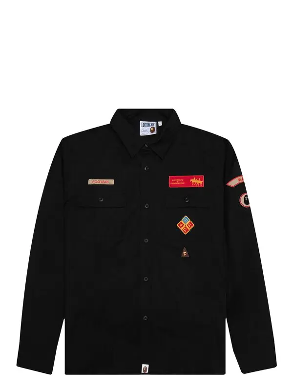 A BATHING APE Relaxed Fit Boyscout Shirt - Black