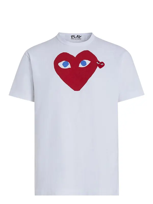 Play Comme Des Garcon Comme Des Garçons Short-sleeve Play T-shirt With Red Heart - White
