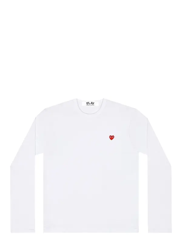 Play Comme Des Garcon Small Heart Long-sleeve T-shirt - White