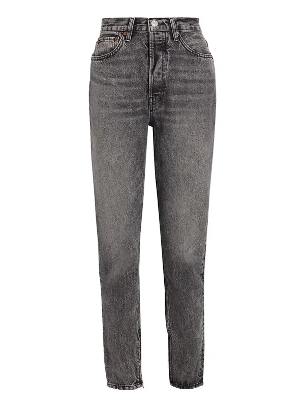 RE/DONE WITH LEVI'S Levi's Faded High-rise Straight-leg Jeans - Anthracite