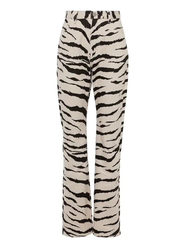 Alaïa Zebra-print Straight Jeans - Multicoloured