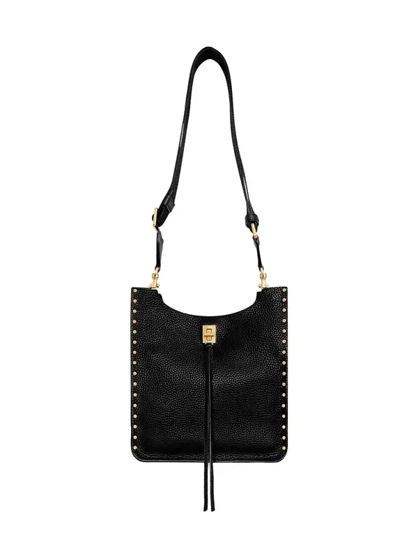 Rebecca Minkoff Medium Darren North/south Leather Shoulder Bag - Black