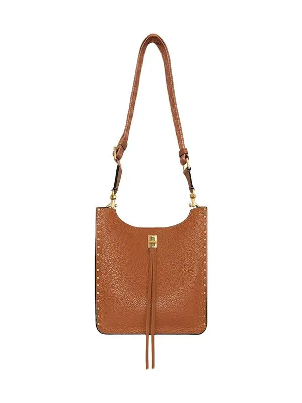 Rebecca Minkoff Medium Darren North/south Leather Shoulder Bag - Caramello