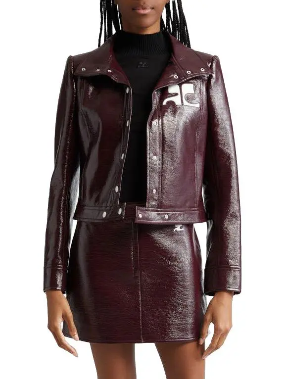 COURREGES Re-edition Vinyl Jacket - Burgundy