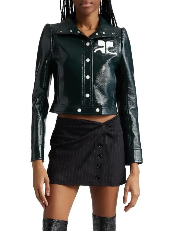 COURREGES Re-edition Vinyl Jacket - Dark Green
