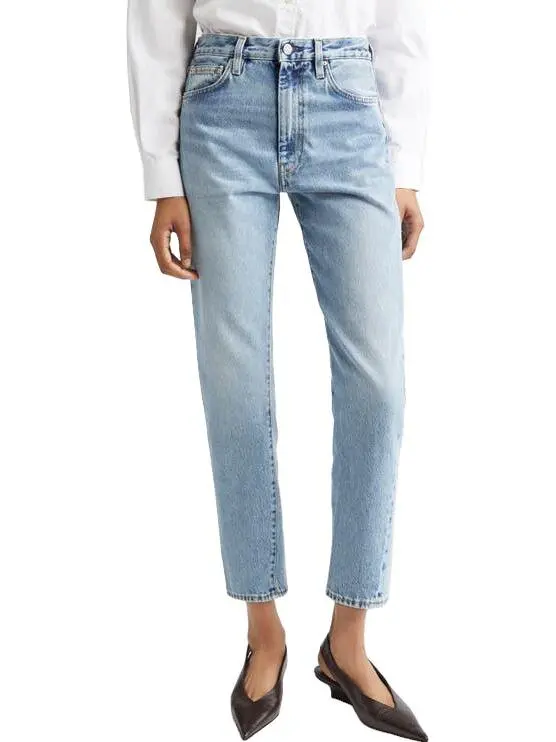 TOTEME Twisted Seam Straight Leg Jeans - Worn Blue