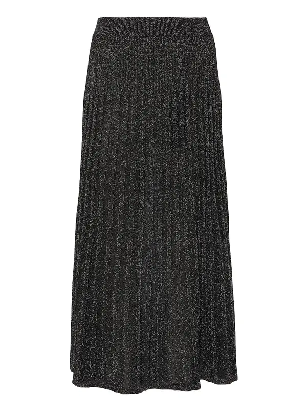 JOSEPH Ribbed-knit Lurex® Midi Skirt - Black