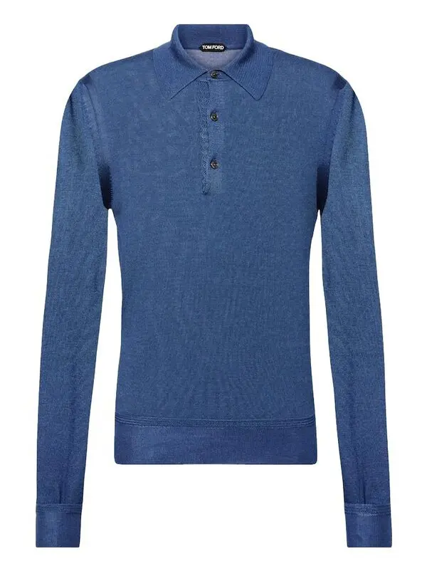 TOM FORD Cashmere And Silk Polo Sweater - Blue