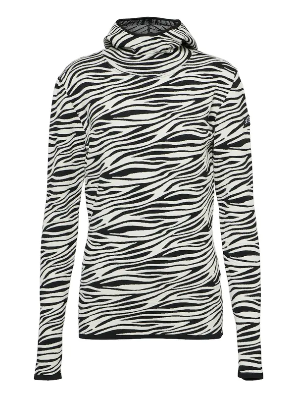 JETSET Zoey Zebra-print Jacquard Hoodie - Multicoloured