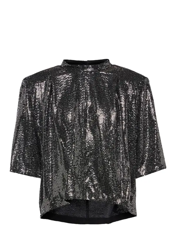 MARANT ETOILE Delfi Embellished Top - Silver