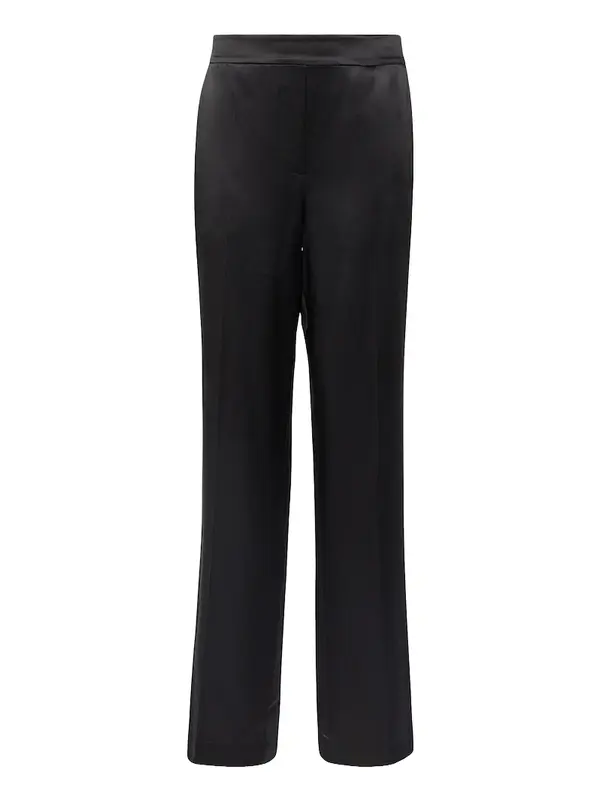 JOSEPH Tova Silk Satin Straight Leg Pants - Black
