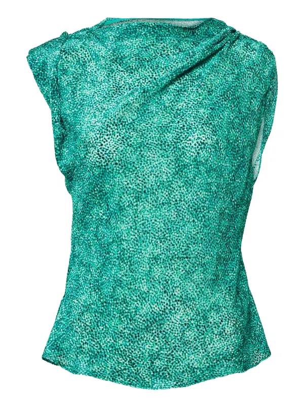 Isabel Marant Samia Silk-blend Top - Green