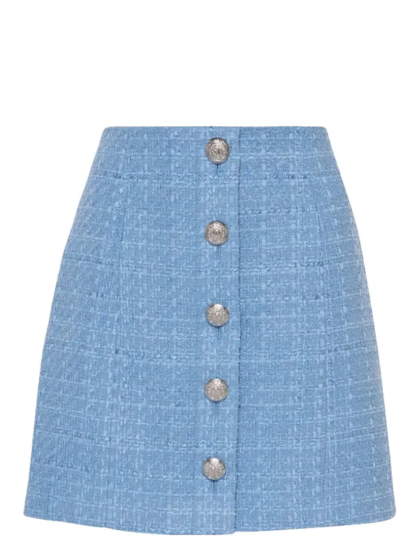 Veronica Beard Rubra Cotton-blend Tweed Skirt - Blue