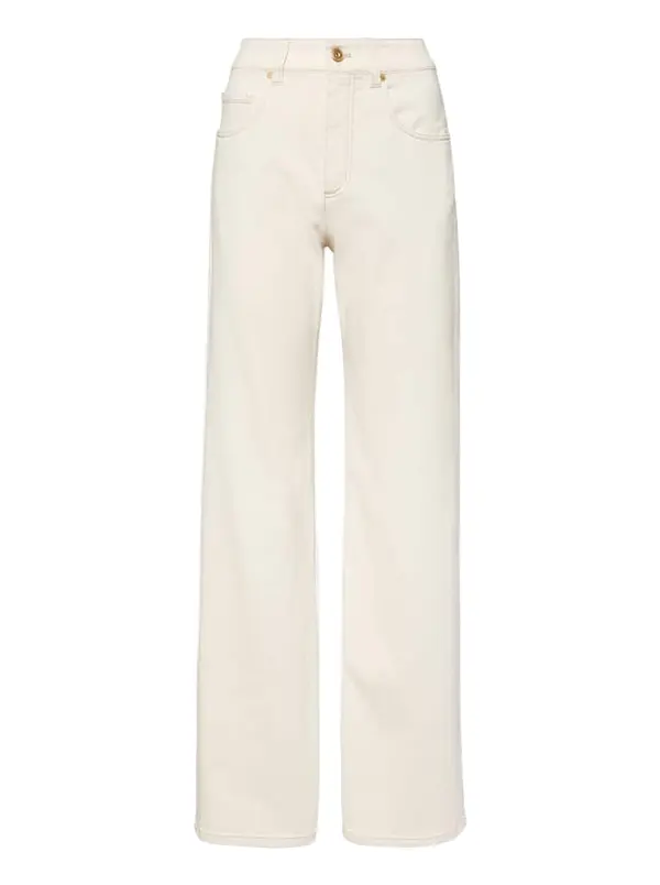 Brunello Cucinelli Garment-dyed Wide-leg Jeans - White