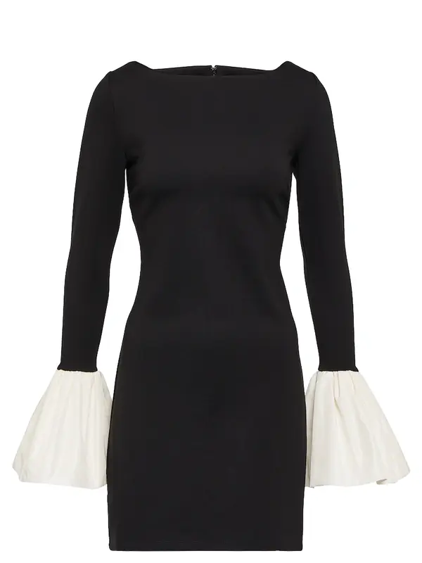 Staud Hawthorne Taffeta-trimmed Minidress - Black
