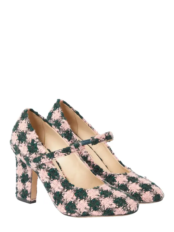 EMILIA WICKSTEAD Orelia Checked Tweed Mary Jane Pumps - Multicoloured