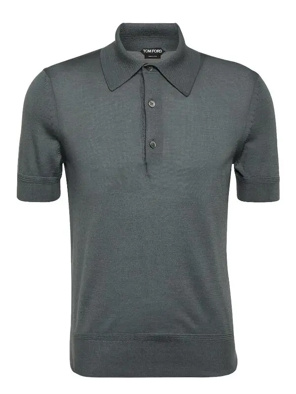 TOM FORD Cashmere And Silk Polo Shirt - Grey