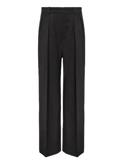 Wardrobe.NYC Pleated Virgin Wool Wide-leg Pants - Black