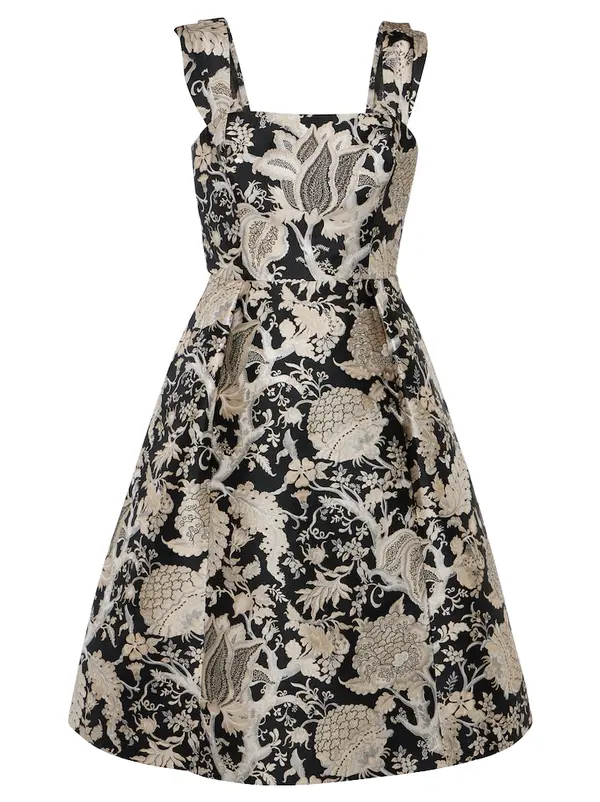 Carolina Herrera Floral Jacquard Midi Dress - Multicoloured