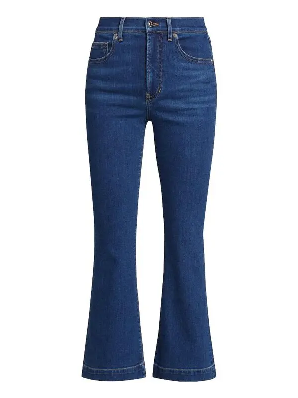 Veronica Beard Carson High-rise Crop Flare Jeans - Bright Blue