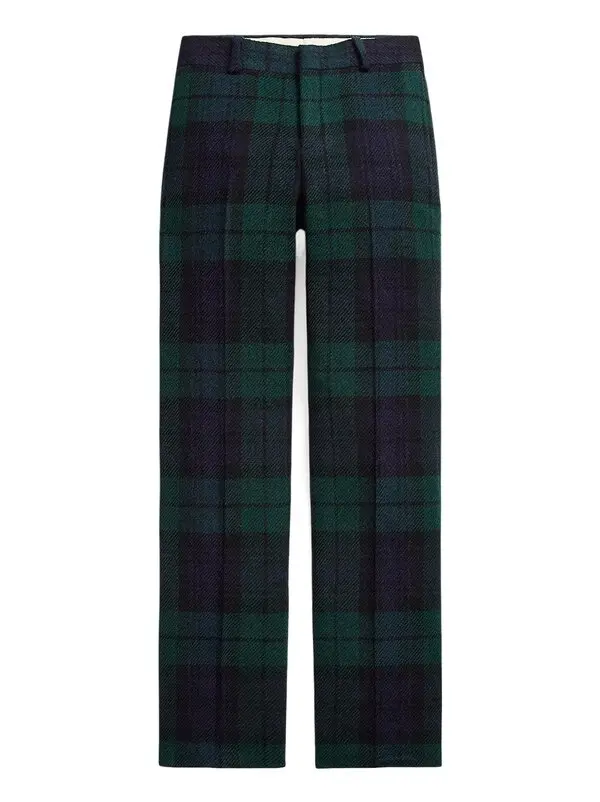 Ralph Lauren Plaid Wool Tweed Suit Trousers - Black
