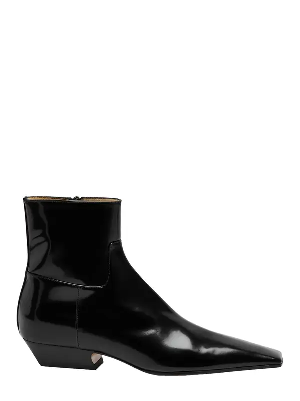 Khaite Marfa 30 Leather Ankle Boots - Black