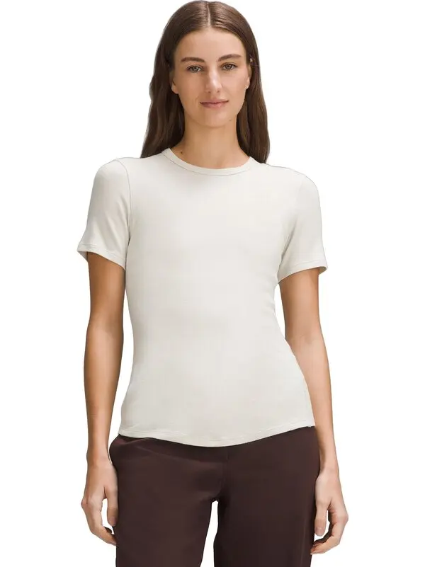 Lululemon Hold Tight Fitted Short-sleeve Shirt - Bone