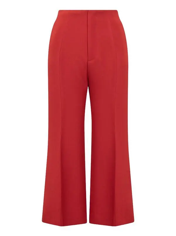 CALCATERRA Flared Virgin Wool Trousers - Red