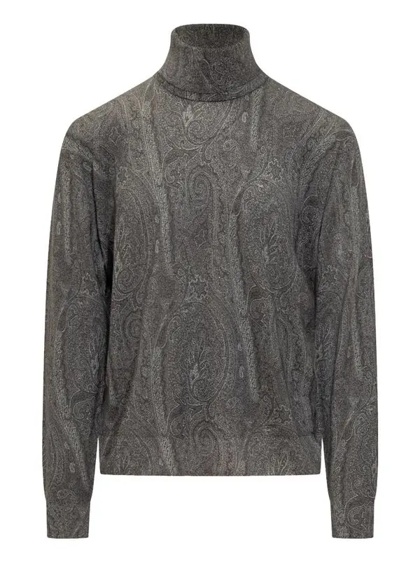 Etro Jacquard Turtleneck Sweater - Grey