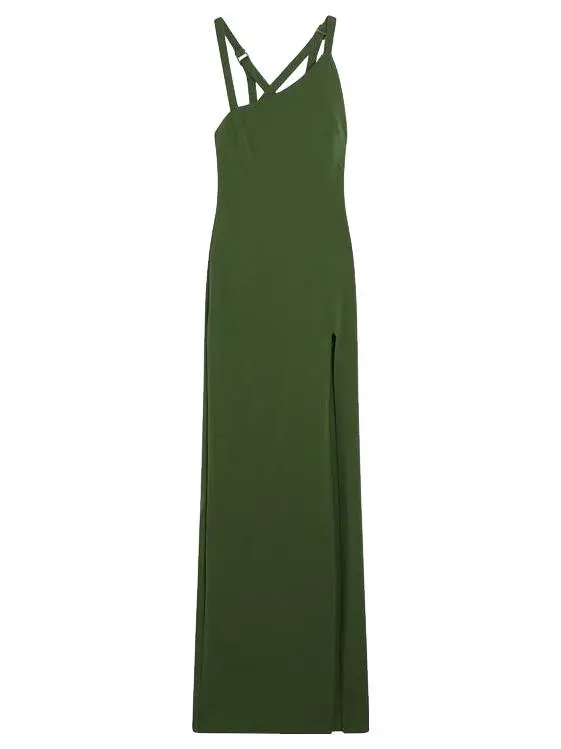 Attico Long Dress With Slit - Green