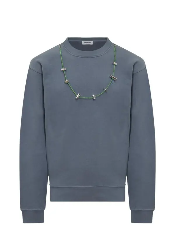 AMBUSH Long-sleeved Crewneck Sweatshirt With Necklace - Blue