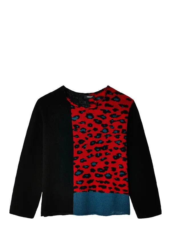UNDERCOVERISM Leopard-intarsia Wool Jumper - Black